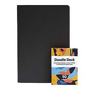 BestSelf Doodle Bundle - Art Therapy Exercises and Sketch Pad for Creativity with 50 Prompts