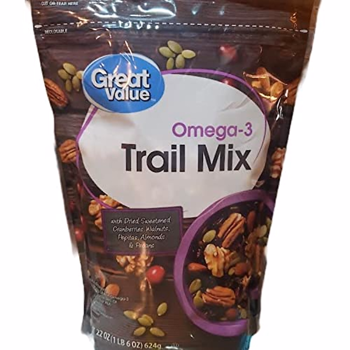Great Value Omega3 Trail Mix, 22 Oz (Pack of 1)