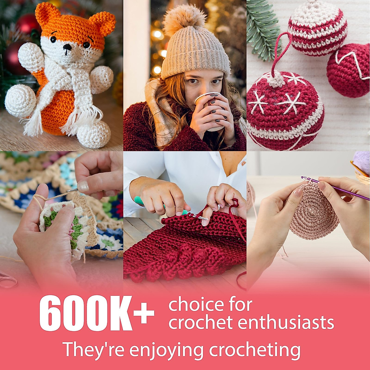 Katech Crochet Hooks Kit with Case, 85-Piece Crochet Hooks Set, Ergonomic Crochet Hook Crochet Needles Weave Yarn Kits DIY Hand Knitting Art Tools for Beginners and Experienced Crochet Lovers