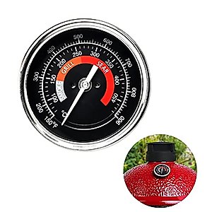 Quantfire Upgrade Replacement Thermometer for Kamado Joe,3.3" Grill Temperature Gauge Replacement for Kamado Joe Accessories 150-900°F with Waterproof and No-Fog Glass Lens