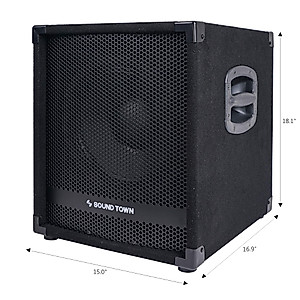 Sound Town METIS Series 1400 Watts 12” Powered PA DJ Subwoofer with Class-D Amplifiers, 3” Voice Coil (METIS-12SPW)