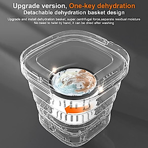 Portable Washing Machine, 9L Fast Dehydration Portable Mini Washer with Drain Basket, 2-Speed Waterproof TPE Mini Washing Machine for Underwear, Sock, Suitable for Travel, Camping,Apartments(White)