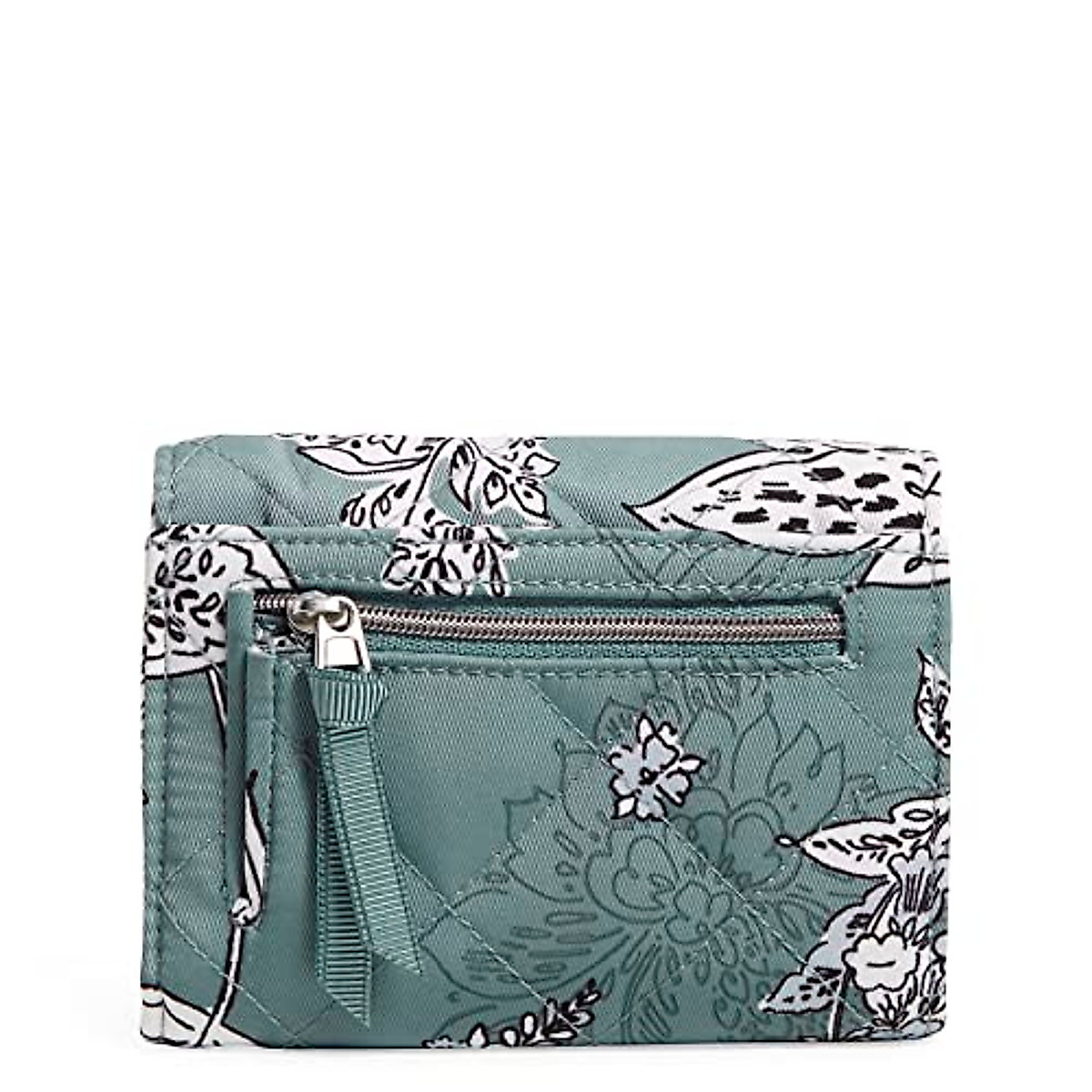 Vera Bradley Women's Performance Twill Riley Compact Wallet With RFID Protection, Tiger Lily Blue Oar, One Size