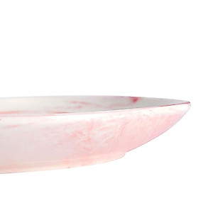 Juvale 6 Pack Pink Marble Ceramic Plates, 10 Inches, Microwave and Dishwasher Safe Pink Marbled Plates for Kitchen