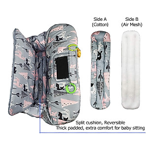 ICOPUCA Shopping Cart Cover, 2-in-1 cart Cover for Babies N high Chair Cover, Padded Grocery cart Cover for Baby boy Girl,with Split/Padded/Reversible seat Cushion, Deer