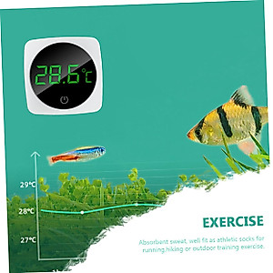 FRCOLOR 2 Pcs Thermometer for Aquarium Water Digital Water Stick on Mini Fish Small Fish Tank Heater Temperature Measure Tool Mini Heater Digital Measure Sticker White Electronic Plastic