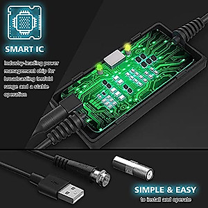 ATEMNK Indoor TV Antenna, Amplified Digital HDTV Antenna Up to 120 Miles Range, Support 4K 1080p VHF UHF Local Channels