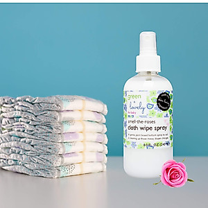Smell the Roses Cloth Wipe Spray, 8 fl. oz. - Plant-based Baby Bottom Wash made with All-Natural and Organic Ingredients by Green and Lovely