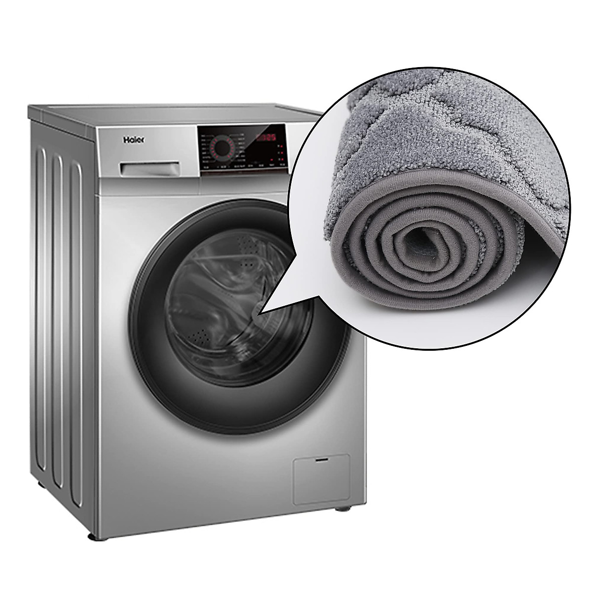 COSY HOMEER Soft Kitchen Rugs [2 PCS] for in Front of Sink Super Absorbent Kitchen Floor Mats and Mats 20x30 Inch/20X48 Non-Skid Kitchen Mat Standing Mat Washable,Polyester,Grey