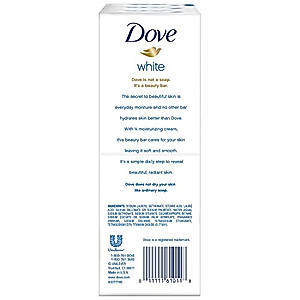 Dove Beauty Bar, White 4 oz, 6 Bar, Blue, Unscented, 24 Oz