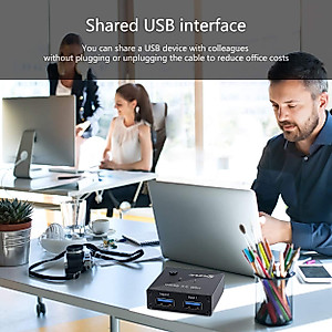 USB 3.0 Switch Selector, 2 in 1 Out USB Switcher for 2 Computers Share 1 USB Devices, Mouse, Keyboard, Scanner, Printer, Etc