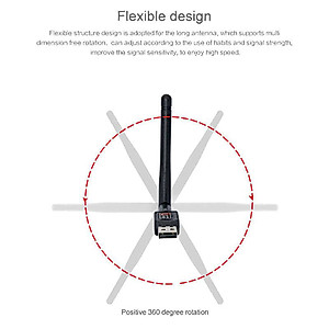 WiFi WLAN Stick Adapter 150Mbit 2dBi Wireless USB WiFi Network Adapter Dongle Antenna for Windows Vista/XP/2000/7/8/10, Linux, MAC OS