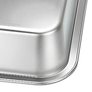 RTUGOVT Kitty Suppies - Stainless Steel Safe and Hard Deep Medium Cat Litter Box Corrosion Resistant Durable Pan Durable Non-Toxic and Odorless