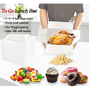 Unarty Large Gable Boxes, 30 Pcs 9 x 6 x 6 Inch White Cardboard Treat Boxes for Gift, Party Favor Boxes for Wedding, Baby Shower, Birthday and Other Events