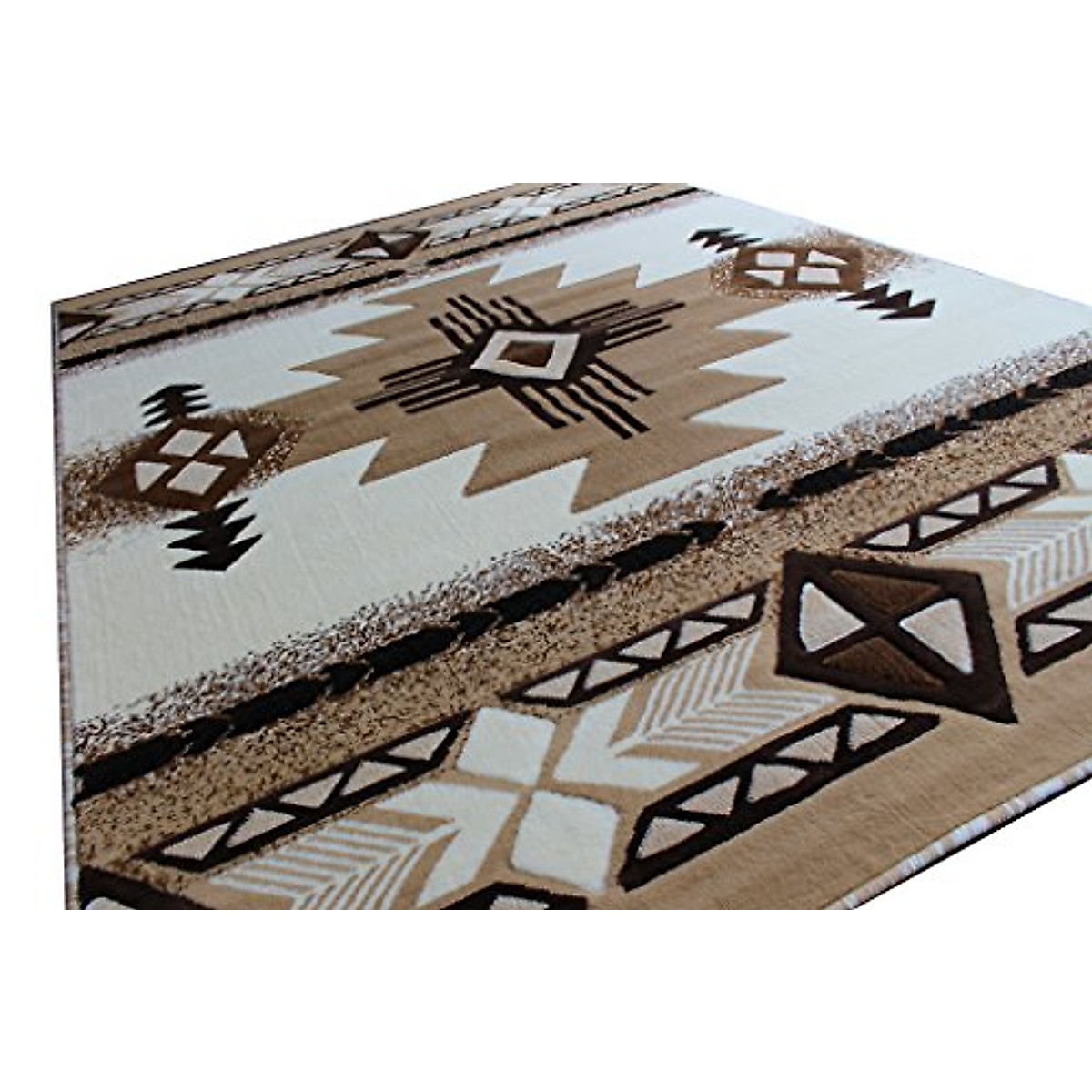 South West Native American Area Rug Design C318 Ivory (5 Feet X 7 Feet)