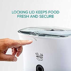 Arf Pets Automatic Pet Feeder Food Dispenser for Dogs, Cats & Small Animals – Features Distribution Alarms, Portion Control & Voice Recording – Timer Programmable Up to 4 Meals a Day