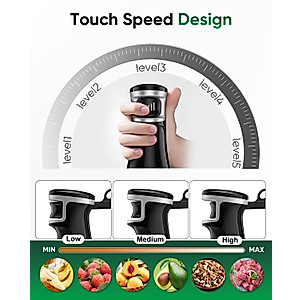 Immersion Blender Handheld Corded Hand Blender 1100W, Trigger Variable Speed 5 in 1 Stick Blender, Emulsion Blender with Chopper, Whisk and Frother for Soup, Baby Food and Smoothies,2-packs