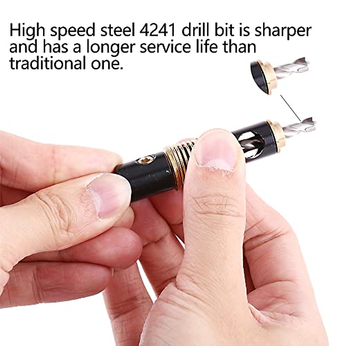 Watris Veiyi Self Centering Hinge Drill, Centering Bits, Hex Shank Center Drill Bit Set, Center Hole Bit, Door Window Cabinet Centering Drill Bits Hinge Opening Tool(5mm&1/4")