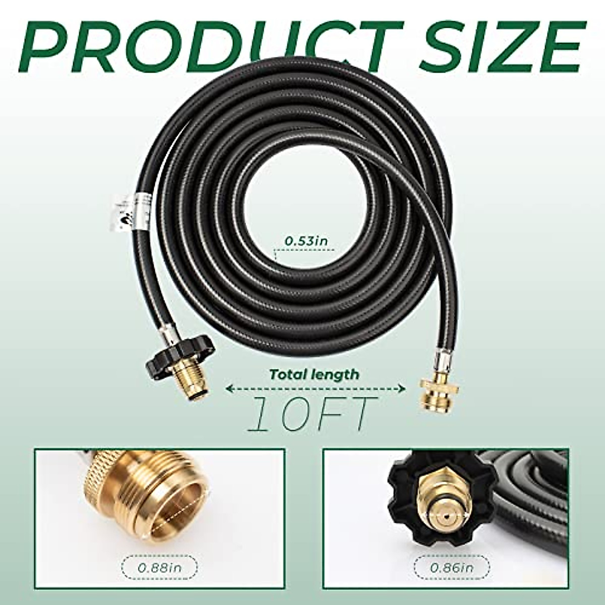 ArrogantF F273704 10 Ft Propane Heater Adapter Hose Assembly Compatible with MH9BX MH18B Mr. Heater Big Buddy Series for Indoor/Outdoor Heater Portable Propane Appliances