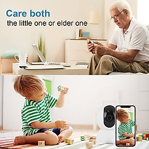 Sieke 1080P Smart Two-Way Audio Video Baby Monitor Camera Phone Access with Movement Sensor Night Version Infrared Camera Work with Amazon Alexa Echo and App for Baby, Pets, Elderly
