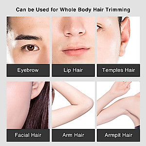 HAMTOD Eyebrow Trimmer, Electric Eyebrow Razor Battery-Operated Facial Hair Remover with Pivoting Head Eyebrow Trimming for Men with Comb, face shavers ,Painless for Face Chin Neck, Upper-Lip