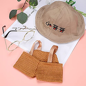 6 Pcs 12 Inch Duck Stuffed Animals Clothes Duck Clothes Accessories Include Cute Clothes Glasses Hat Kawaii Plush Doll Clothes for Ducks Dress up DIY Gift(Vintage Style)