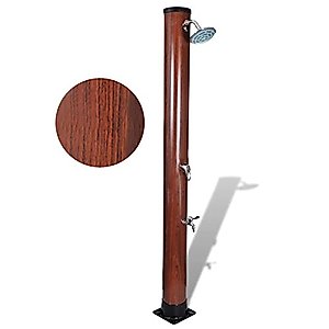 GOTOTOP Solar Heated Shower Stand Portable Temperature and Pressure Adjustable Garden Mobile Water Shower for Backyard Pool Outdoor Swimming,9.25 Gallon,77.2 inch Tall Shower Head Diameter,Red