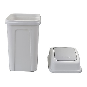 Innouse 7 L Small Garbage Can with Swing Lid, 1.8 Gallon Indoor Trash Bin with Lid (Grey)