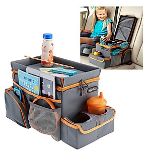High Road CarHop Car Seat Organizer - Back Seat Organizer for Kids or Front Seat Organizer for Drivers with Cup Holders, Tray Top, Side Pockets and Soft Cooler or Storage Compartment