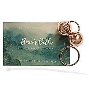 Beau's Bells 2 Extra Loud Cat & Dog Bells | Pet Tracker | Save Birds & Wildlife | Luxury Handmade Copper (Small)