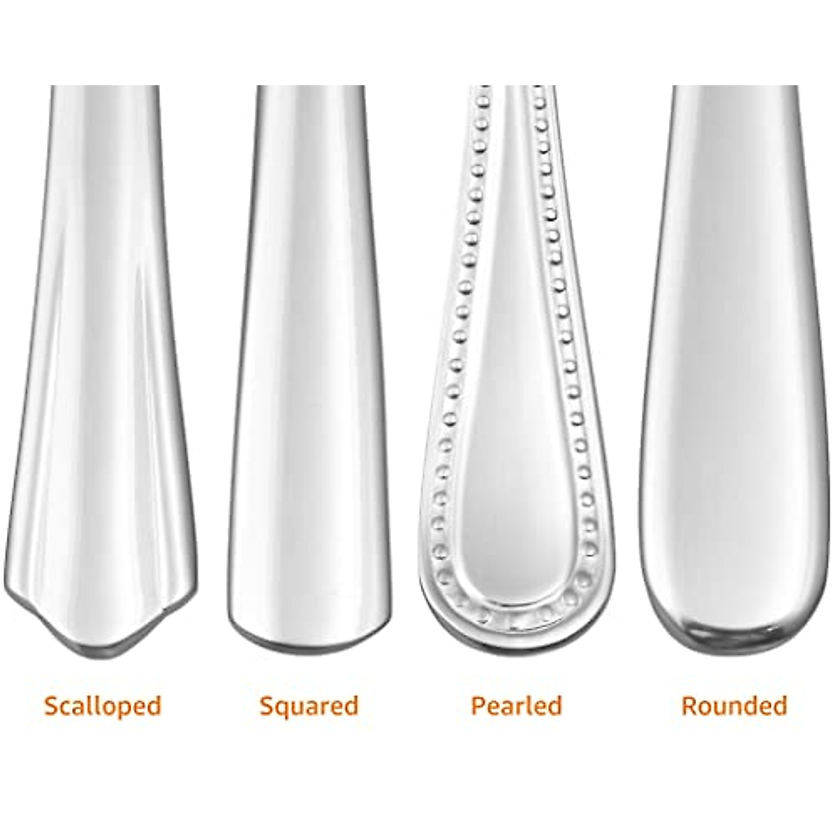 Amazon Basics Stainless Steel Dinner Knives with Pearled Edge, Pack of 12, Silver