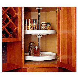 Knape & Vogt KV Lazy Susan Full Round 2 Polymer Shelves 18" (Set) White