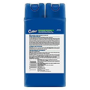 Cutter Backwoods Insect Repellent (2 Count), Mosquito Repellent, 25% DEET, Sweat Resistent, 11 Ounce (Aerosol Spray)