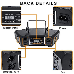Party Lights, Strobe Stage Light, RGB Disco Lights with Sound Activated & DMX512 Control, Portable DJ Light for Party Bar Christmas Birthday Wedding...