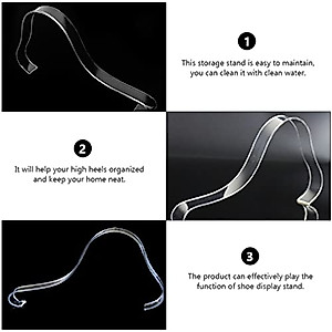 Shelf Bracket 20 Pcs Acrylic Clear Sandal Shoes Display Racks Stand Inserts Holders Shoe Support for Womens Shoes (Transparent) Clear Heels