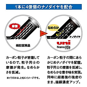 uni NanoDia Machanical Pencil 0.5 mm Lead Pack of 3, B (U05202ND3PB)