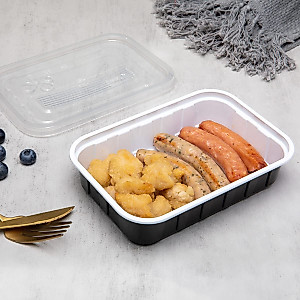OTOR Bento box Meal Prep Containers with Clear Airtight Lids 17oz Lunch Boxes Deli Container take away food storage Two-color process 25 Sets