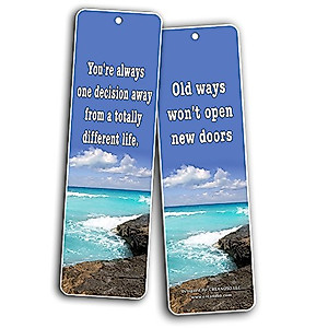 Creanoso Inspirational Quotes Bookmarks Cards (60-Pack) - Wisdom Sayings - Encouragement Stocking Stuffers Gifts for Men Women Adults Teens Kids Entrepreneur Seminar Bookmarker Pack