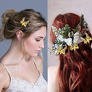 12 Pieces 3D Hair Clips Gold Metal Moving Butterfly Barrettes Clamps Pins Cute Hair Styling Accessories for Women and Girls