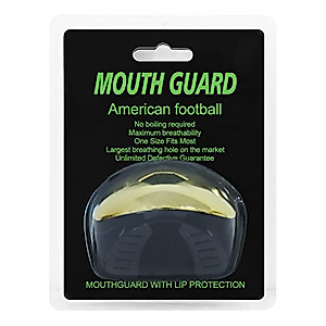 ZAKVOP Football Mouth Guard with Strap, Breathable Mouth Guard Football for Youth and Adults, Teeth and Lip Protector Guard Mouth Pieces Football (Chrome Gold)