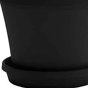 Bloem Terra Pot Planter: 24" - Black - Durable Resin Pot, for Indoor and Outdoor Use, Gardening, 16 Gallon Capacity, Saucer Sold Separately