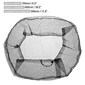 MECCANIXITY Mesh Electric Fan Dust Cover 11.8 Inch Protection Cover Washable Dustproof Finger Protector Net, Black