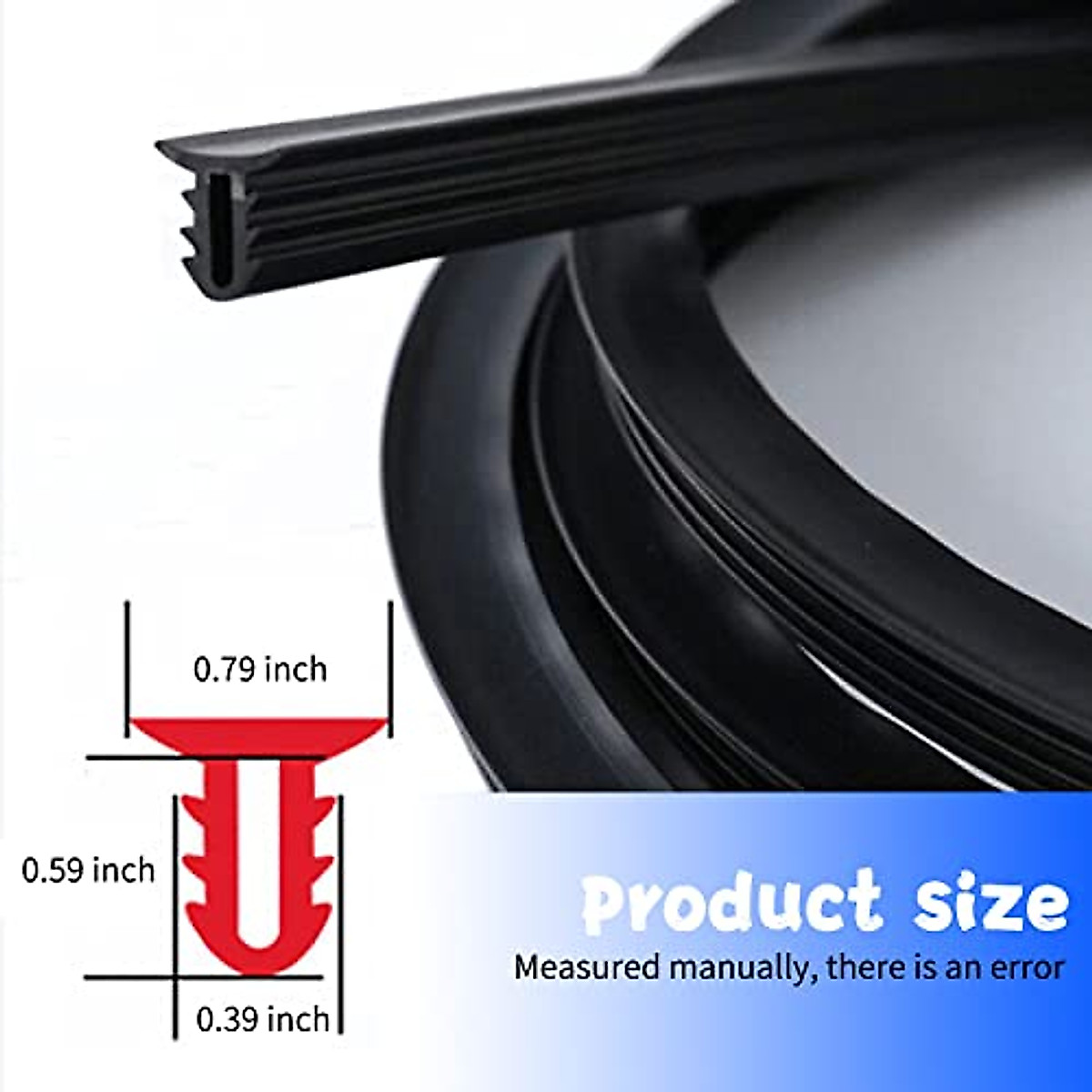 Miytsya Car Rubber Seal Protector Guard Strip, 5.3Ft Universal Car Slit Windshield Trim Strip, Dashboard Panel Sound Insulation Adhesive Strips, Suitable for Cars,Trucks, Boats, RVs (Black)