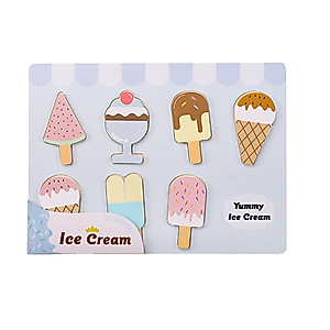 TOYANDONA Ice Cream Puzzles Wooden Educational Preschool Puzzles for Toddlers Kids Boys Girls Children Math Learning Set