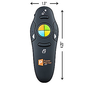 PowerPoint Presentation Clicker, USB Wireless Presenter Remote with Lazer Pointer, Black, for Microsoft Power Point RF 2.4 GHz