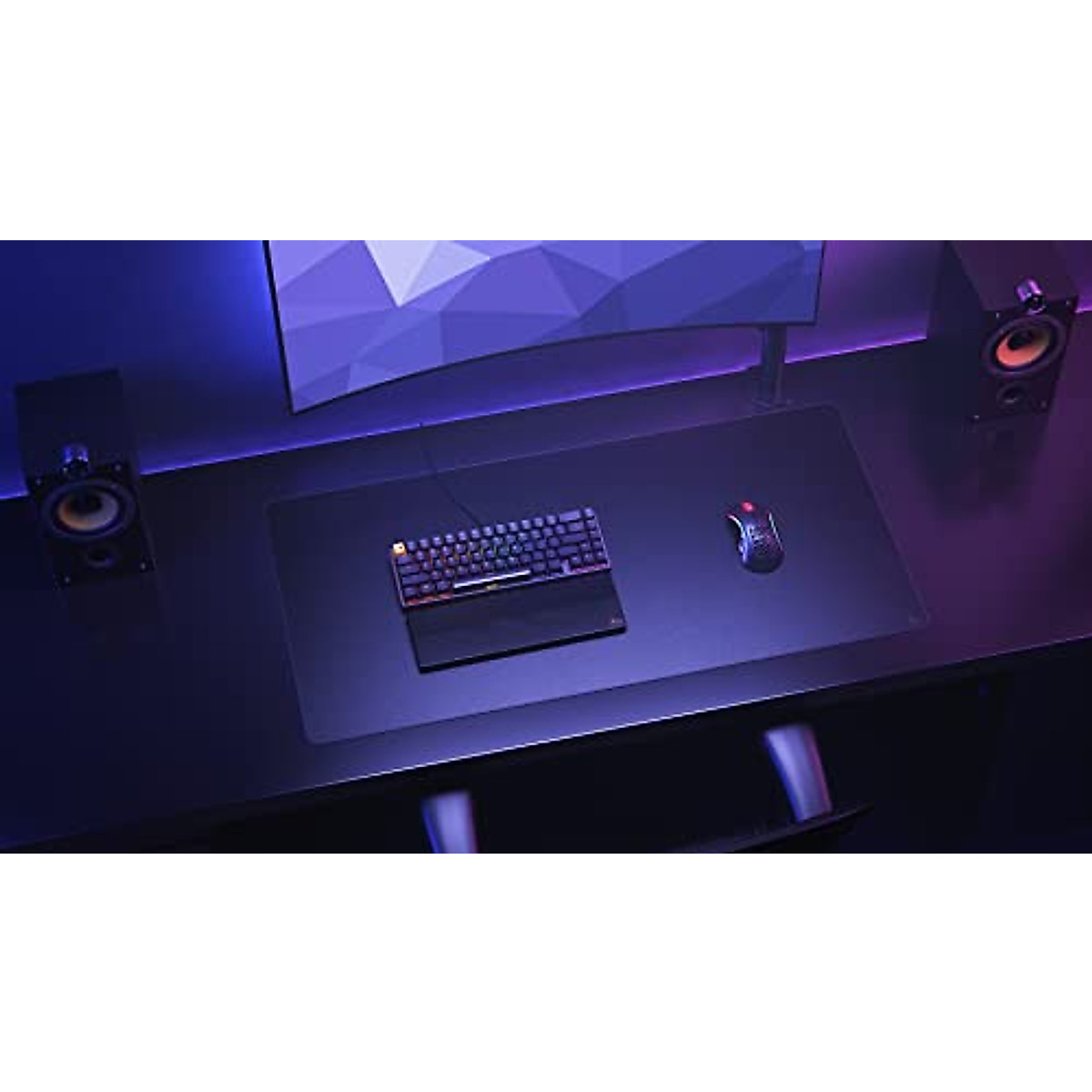Glorious XXL Extended Gaming Mouse Mat/Pad - Stealth Edition - Large, Wide (XXL Extended) Black Cloth Mousepad, Stitched Edges | 18"x36" (G-XXL-Stealth)