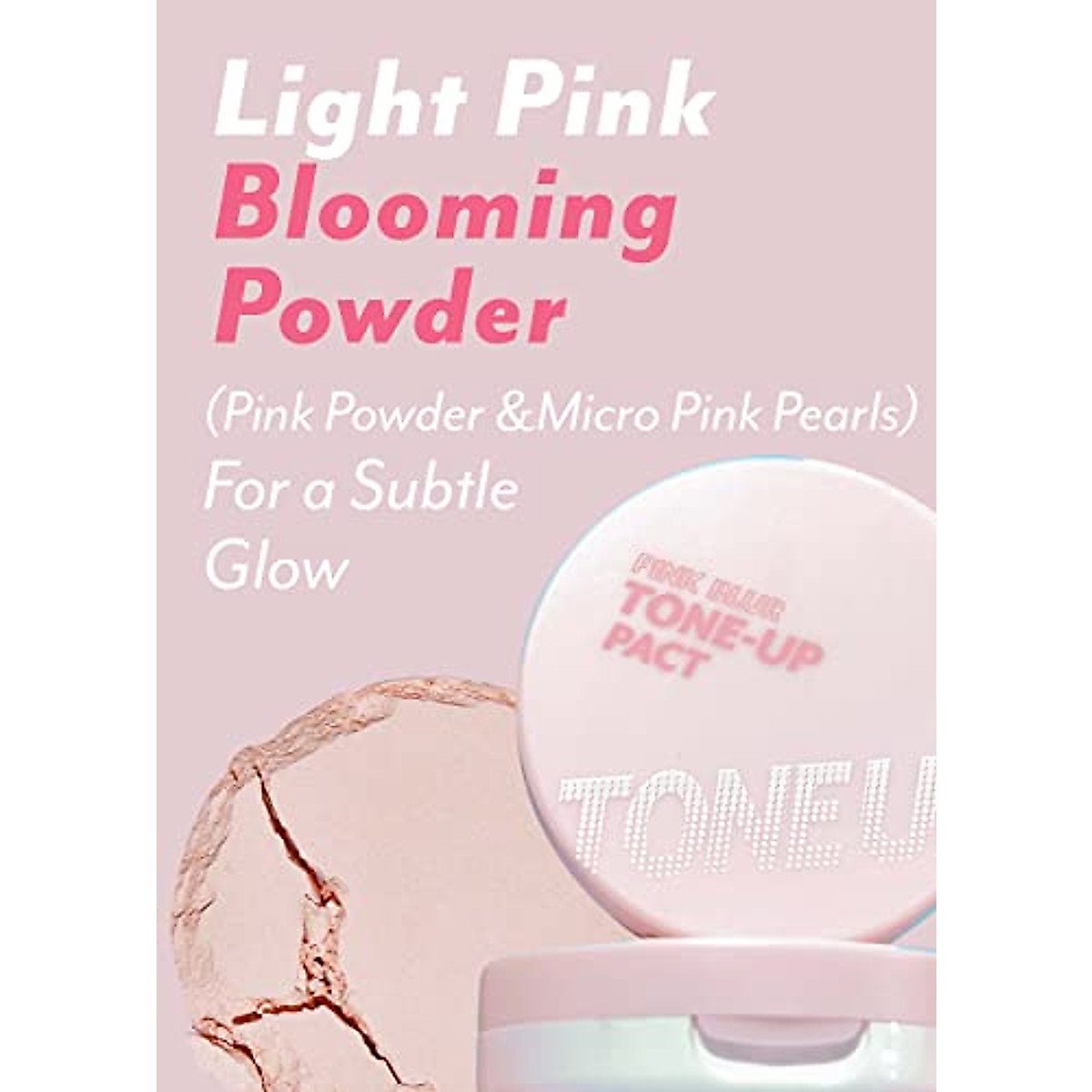 I'M MEME Compact - Tone-up Pact | With Calamine Powder, Pink Blur Effect, Mattify Skin, Pressed Powder, Gift, 0.35 Oz