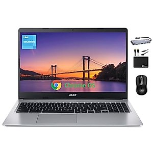 acer Chromebook Light Laptop 2023, 14" FHD Touchscreen IPS, Dual-Core Intel Celeron N4020, 4GB RAM, 128GB Storage (64GB eMMC + 64GB SD), Webcam, WiFi 5, 12+ Hr Battery, Chrome OS, w/MarxsolAccessory