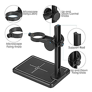 ZLXDP Digital Microscope Stand Magnifier Camera Up Down Adjustable Stand Holder Universal Support Bracket Large Base with Scales