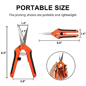 YaeCCC 12-Pack 6.5 Inch Gardening Hand Pruner Pruning Shear with Stainless Steel Blades